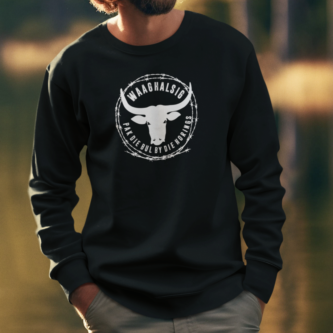 Swart Logo Sweater Top (S tot 5XL) – WAAGHALSIG