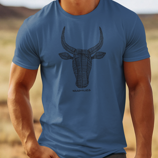 Petrol Blou Geweefde Nguni T-Hemp (3XL) – WAAGHALSIG